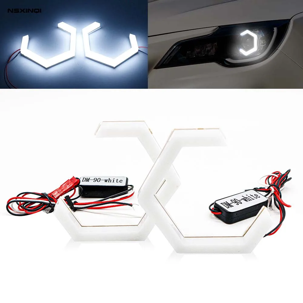 2pcs NEW Angel Eyes 70mm 80mm 86mm 90mm Halo Ring for Car Motorcycle ...