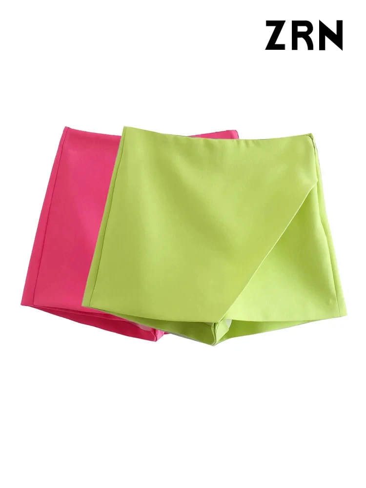 ZRN-rok-pendek-asimetris-untuk-wanita-rok-Vintage-pinggang-tinggi-ritsleting-samping-rok-Mujer ...