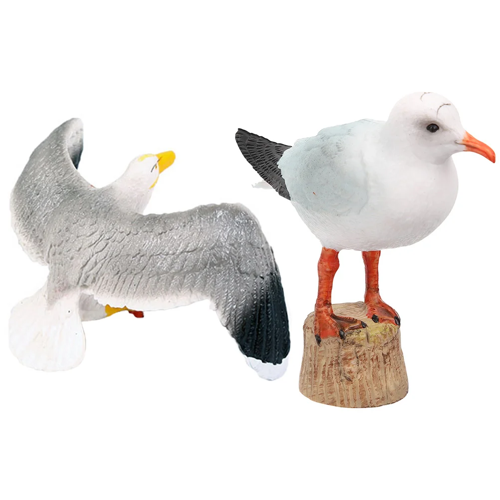 2pcs-Seagull-Bird-Figurine-Plastic-Bird-Statue-Small-Seagull-Decor-for ...