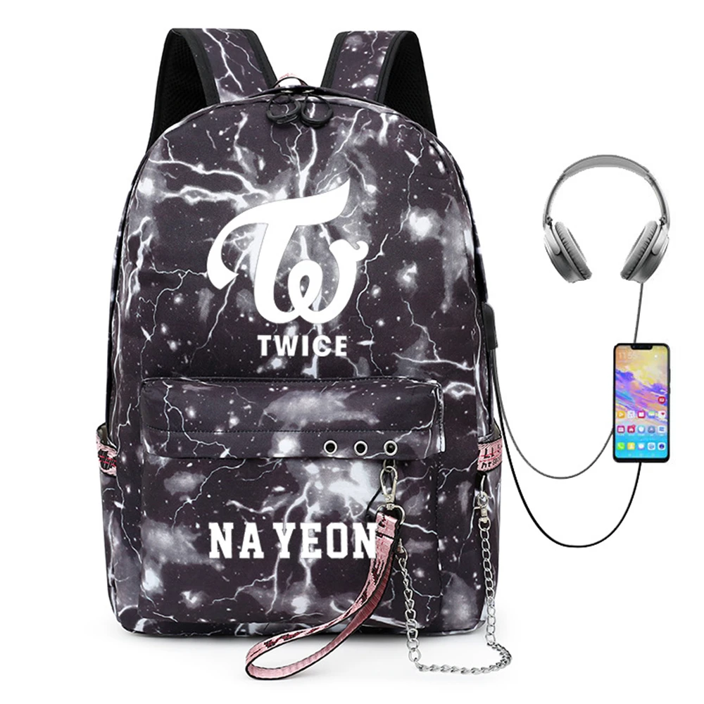 Kpop-Twice-Backpack-Mochila-USB-Charging-School-Laptop-Bag-Big-Capacity ...