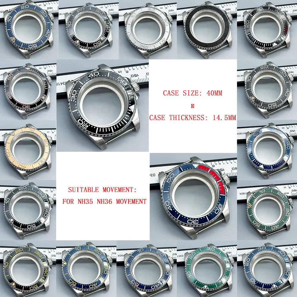 Hippocampus40MM-glass-GMTUnidirectional-rotationwatch-case-fit-NH34-35-36-movement-fit-28-5-29mm ...
