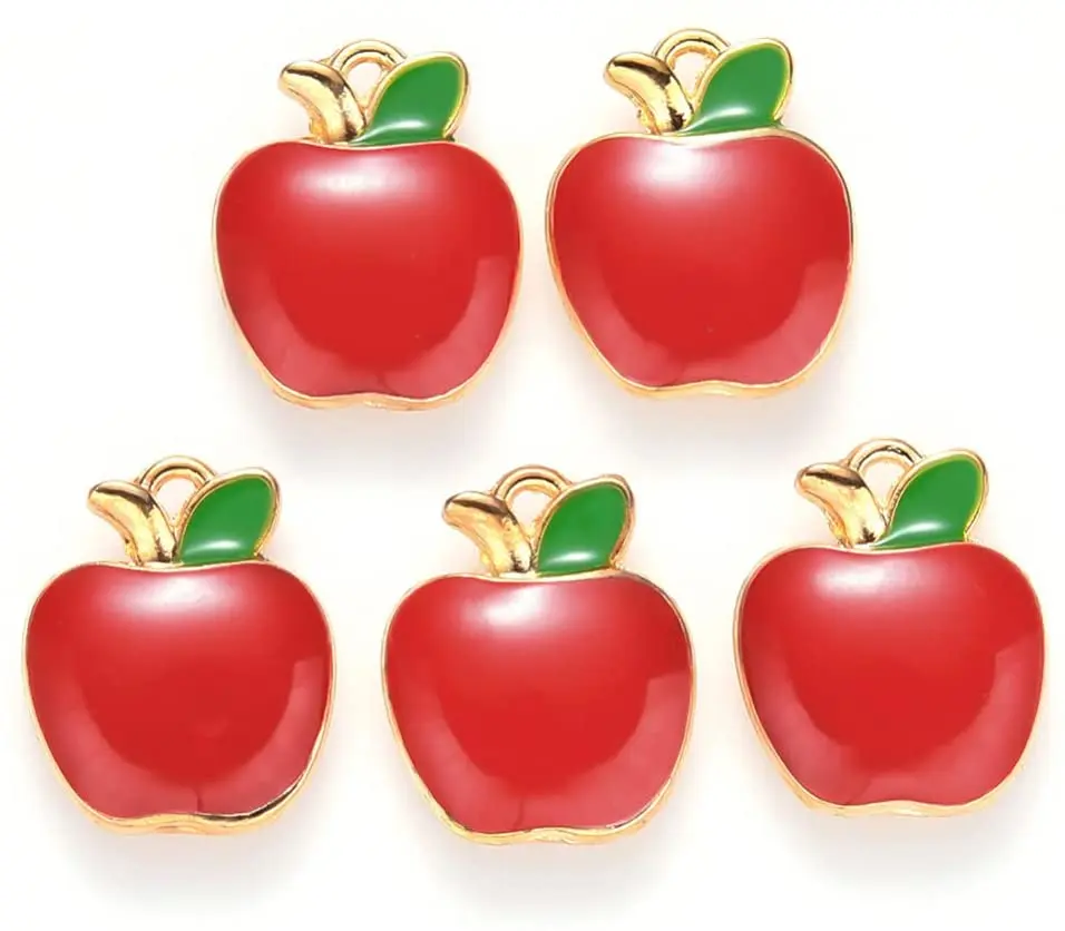PandaHall-100pcs-Enamel-Red-Apple-Charms-Gold-Plated-Apple-Charms-Mini ...