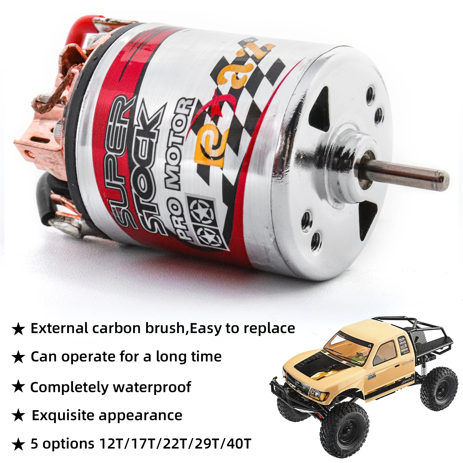 540-New-Upgrade-Brushed-Motor-Waterproof-13T-80T-for-1-10-Rc-Crawler ...