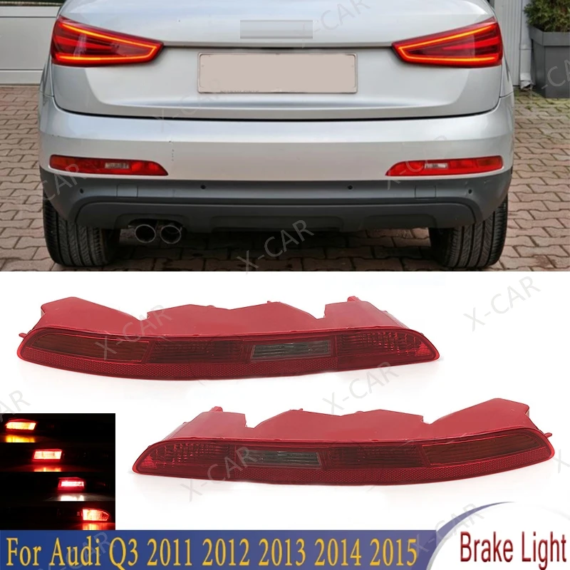 For Audi Q3 2011 2012 2013 2014 Rear Bumper Fog Lamp Tail Light Red ...
