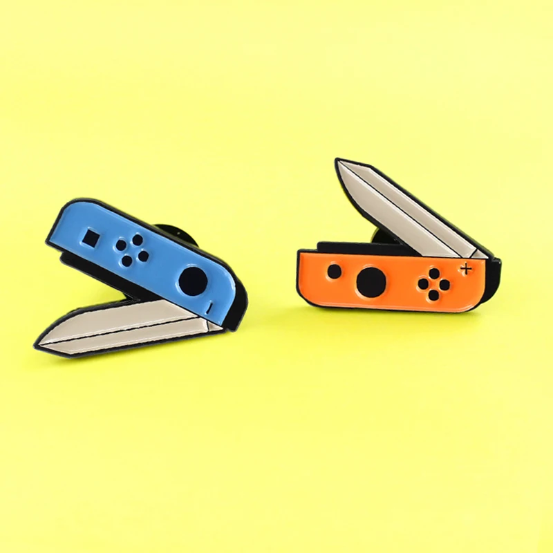Enamel-Pins-fruit-knife-gamepad-button-shape-Brooches-Switch-Nintendo ...