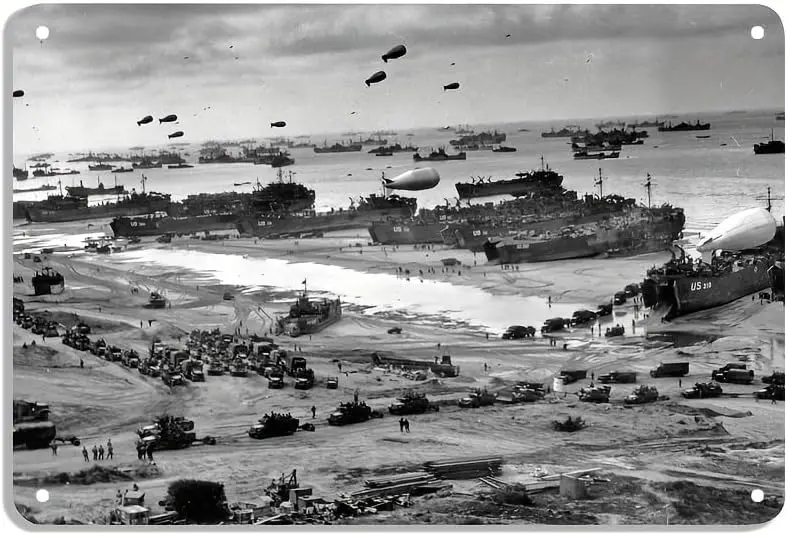 D-Day Normandy landings World War Omaha Beach Metal Tin Sign Poster ...