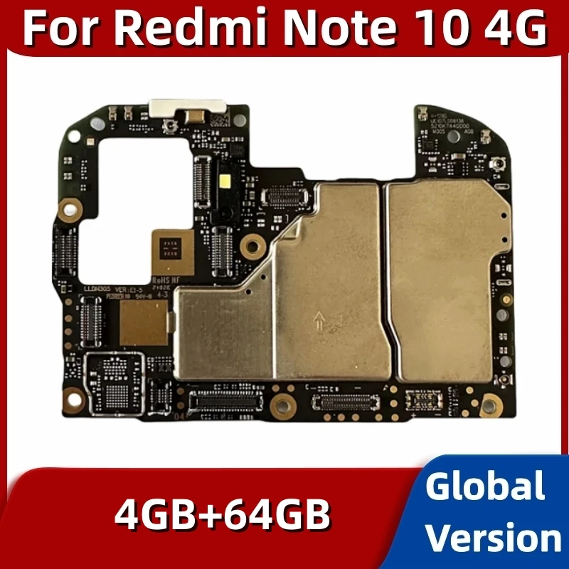 Motherboard-for-Xiaomi-Redmi-Note-10-4G-Original-Unlocked-Mainboard-PCB ...