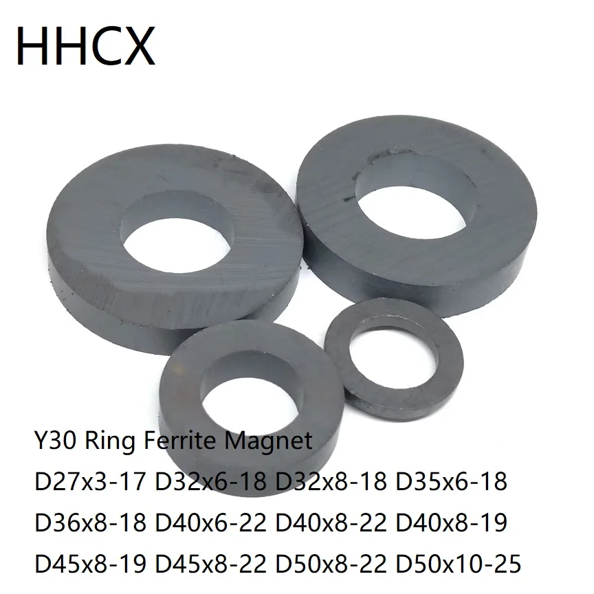 5PCS-LOT-Ring-Ferrite-Magnet-Dia-D32-50mm-Hole-M17-M25-Y30-Strong-Black ...