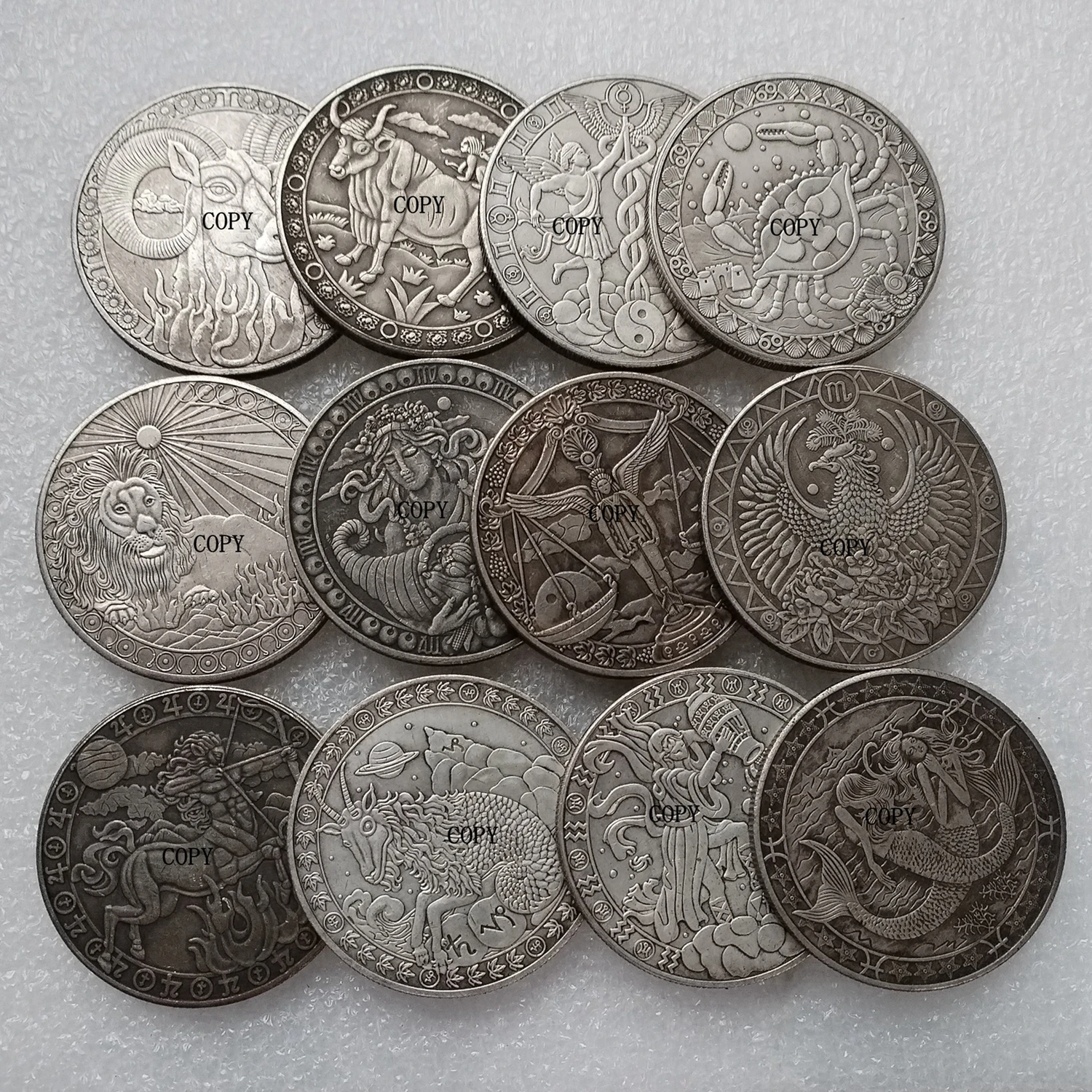 Vintage-Star-Sign-Hobo-Silver-Plated-Decorative-Festival-Gift-Coin-12 ...