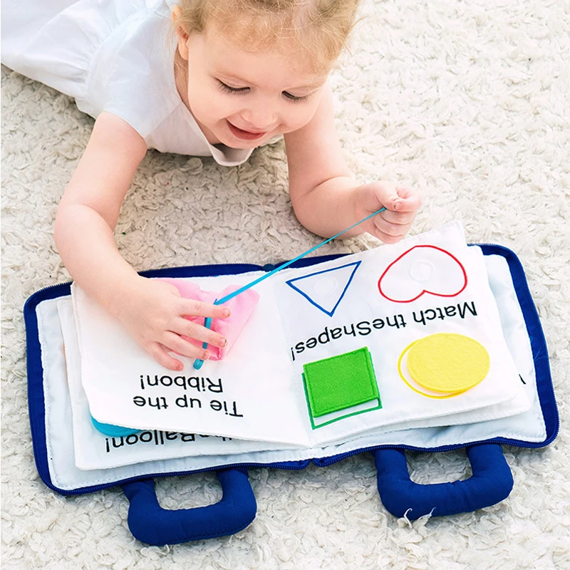 Montessori Busy Cloth Book Baby Toys For Kids Learning Educational 3d ...