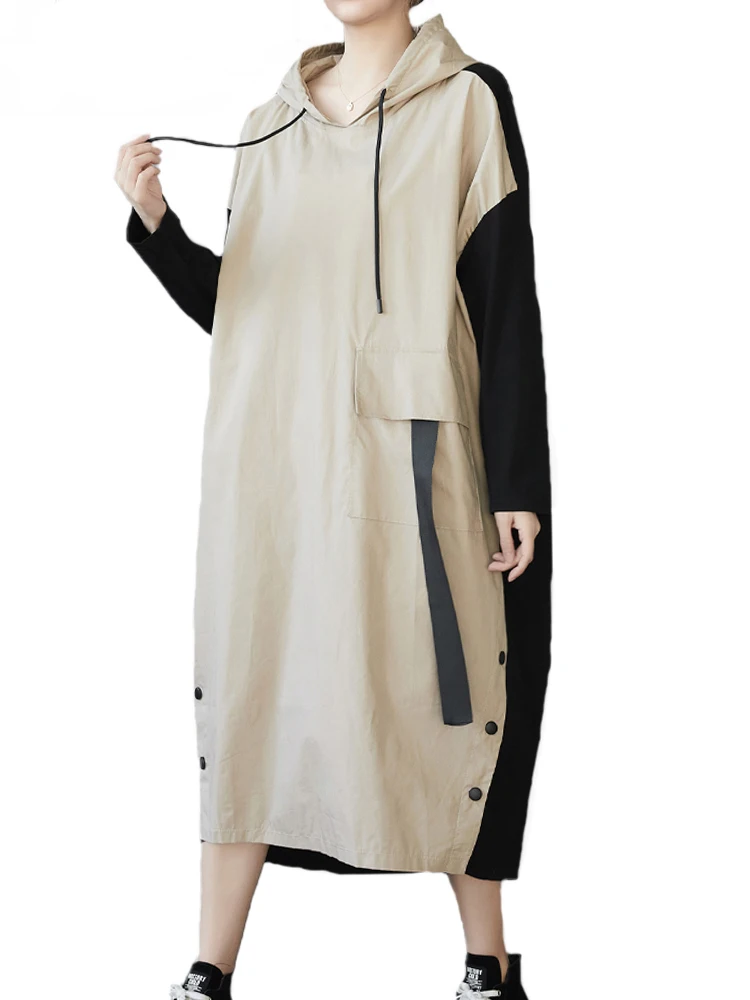 Amax luluE Autumn Womens Fashion Hooded Design Loose Dress Ladies ...