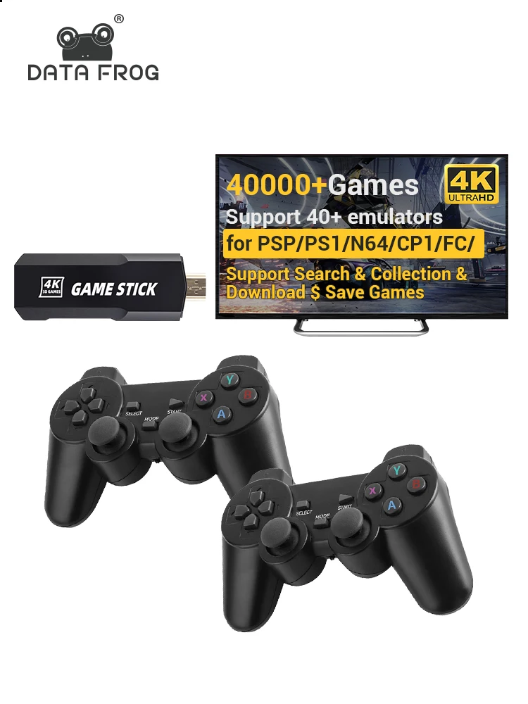 Dados sapo retro jogo de vídeo vara 4k mini tv console de jogo portátil ...