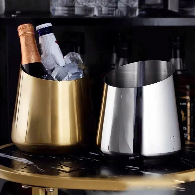 Stainless-Steel-Ice-Bucket-Champagne-Wine-Beer-Cooler-Chilling-Bucket ...