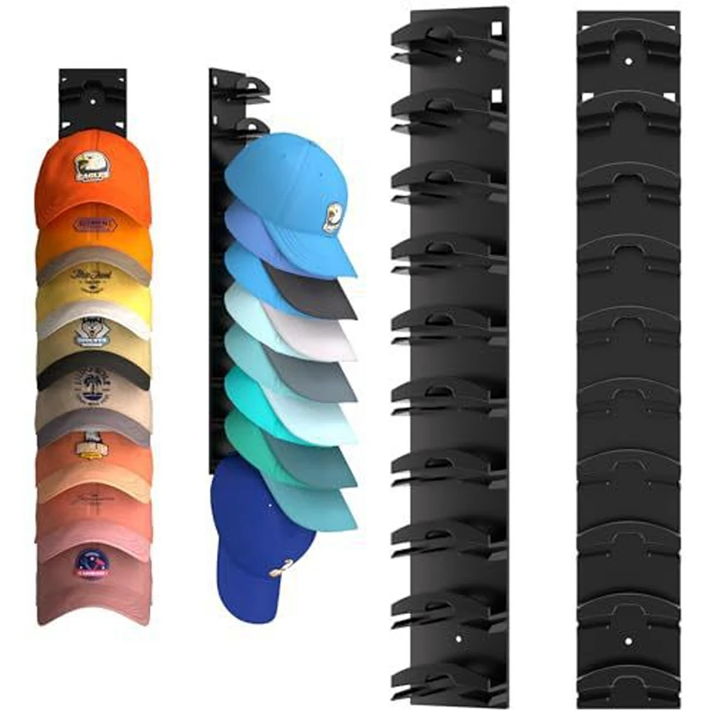 10 Grids Wall Mounted Cap Rack, Hat Organizer Rack Baseball Cap Towel ...