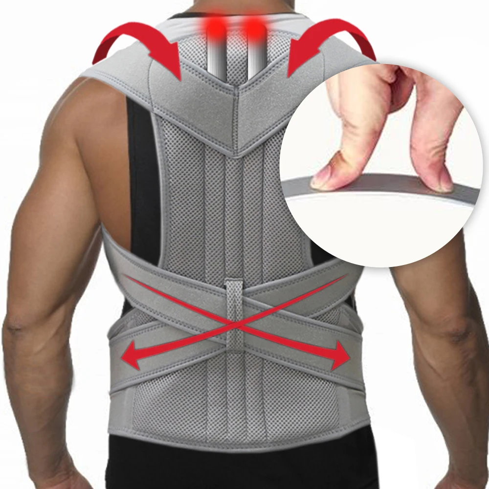Medical Alloy Bar Posture Corrector Neoprene Back Corset Brace ...