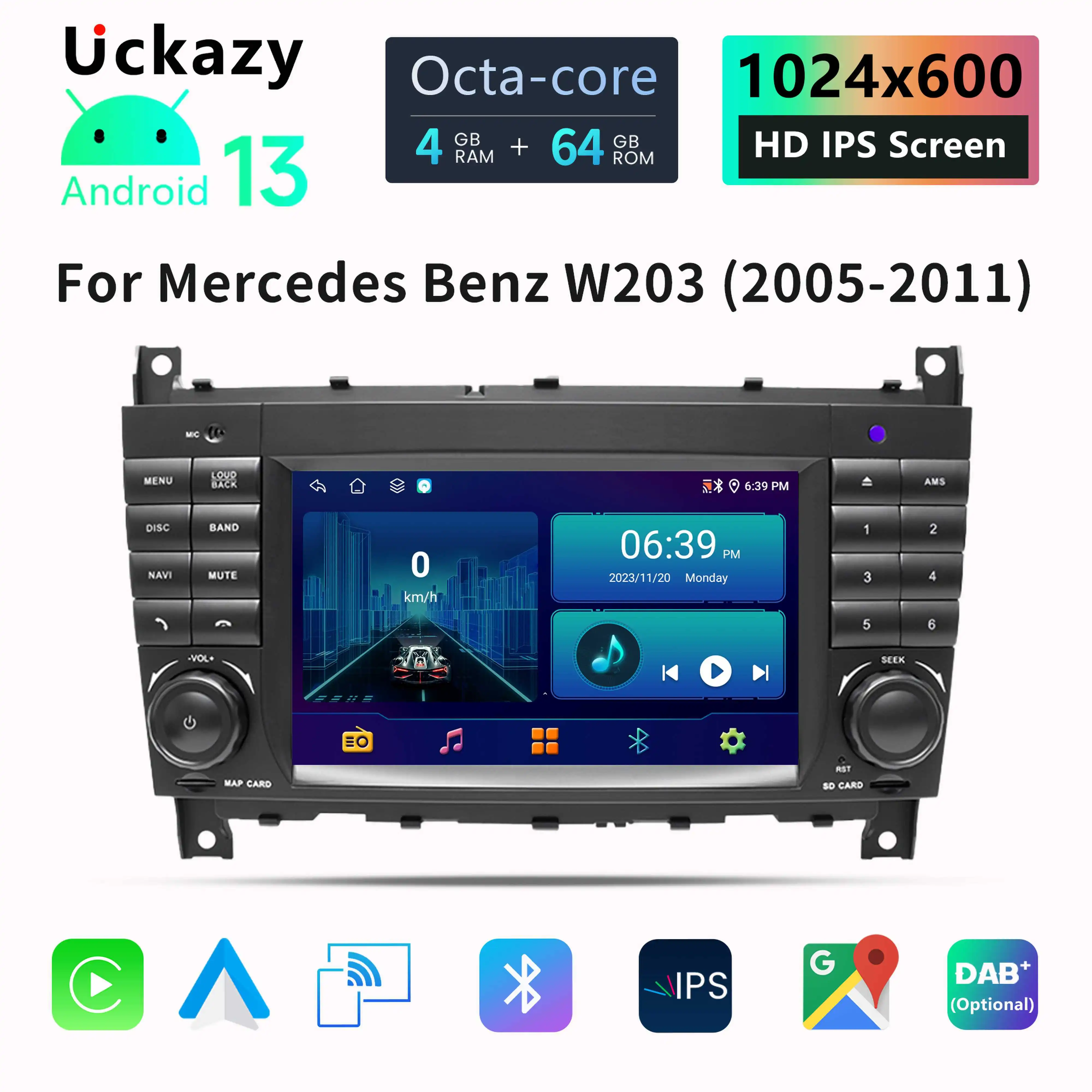 2Din-Android-13-Car-Radio-For-W203-Mercedes-Benz-Vito-W639-W168-Vaneo ...