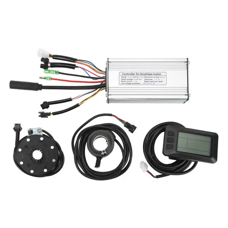 36V-48V-250W-500W-Electric-Bike-Controller-Kits-with-LCD-130X-Throttle ...