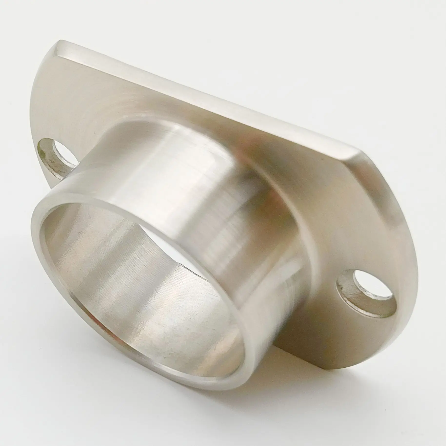 38.1mm Stainless Steel 316 Oblong Handrail Base Flange Satin Polished ...
