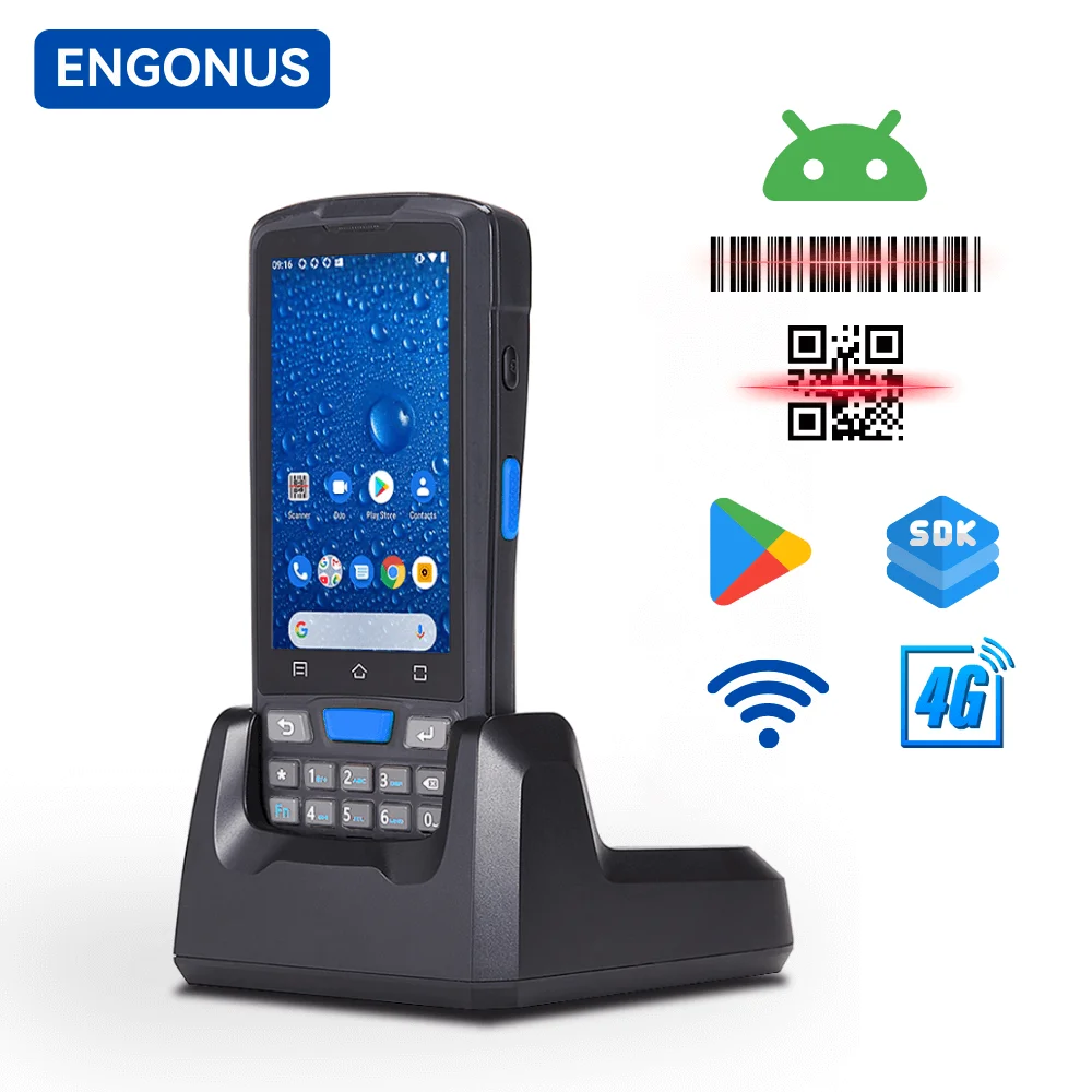 ENGONUS 4G WiFi PDA Bar Code Scanner - Portable 1D and 2D Bandheld Android 12.0 Scanner with ...