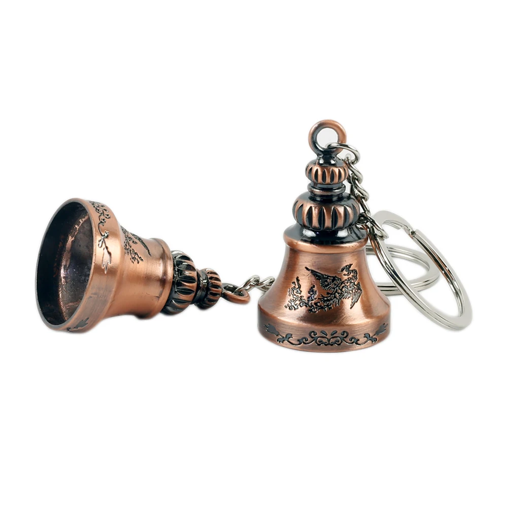 Retro-Copper-Bell-Keychain-Chinese-Building-Pagoda-Model-Hand-Bell ...