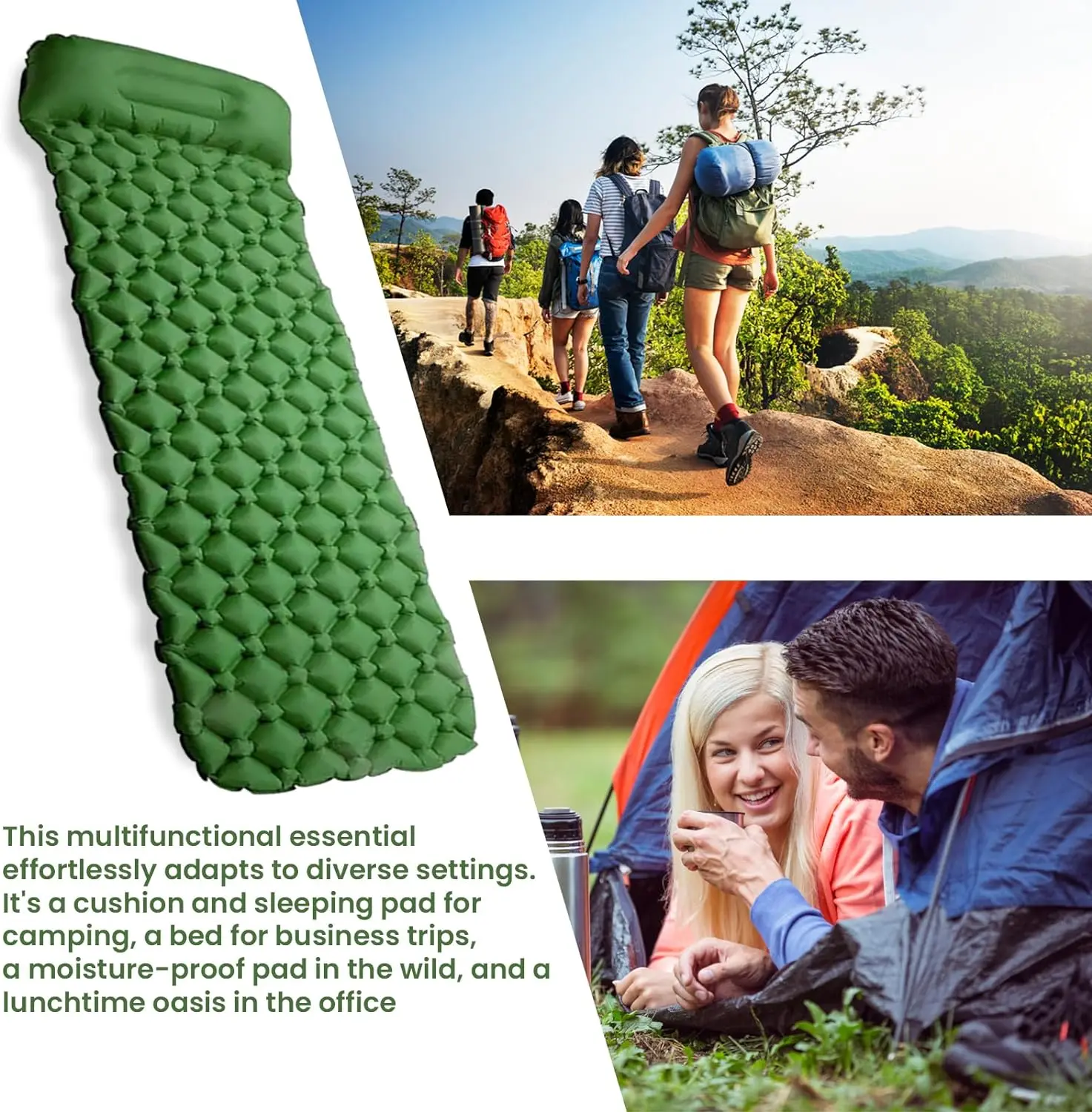 Camping-Inflatable-Mattress-With-Pillows-Bed-Outdoor-Camping-Air-Matt ...