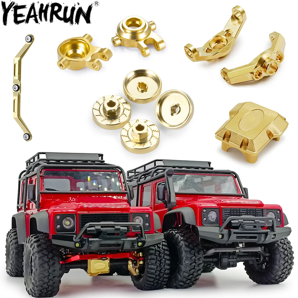 YEAHRUN TRX4M 황동 무게 스티어링 링크 블록 너클 Diff 커버 캐스터 블록 1/18 RC 크롤러 TRX 4M ...