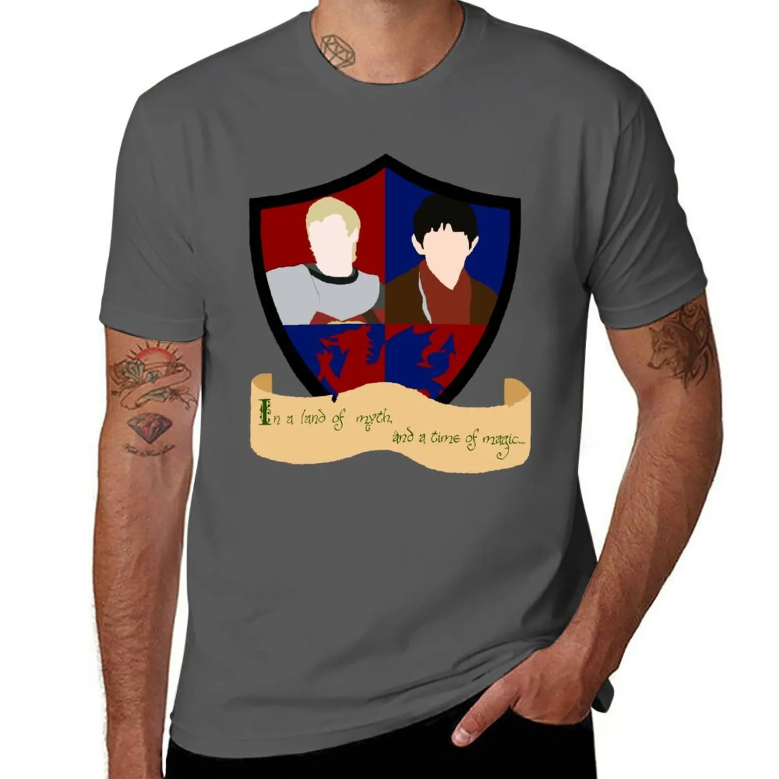 The-Shield-of-Merlin-Arthur-T-Shirt-sweat-boys-whites-Short-sleeve-tee ...