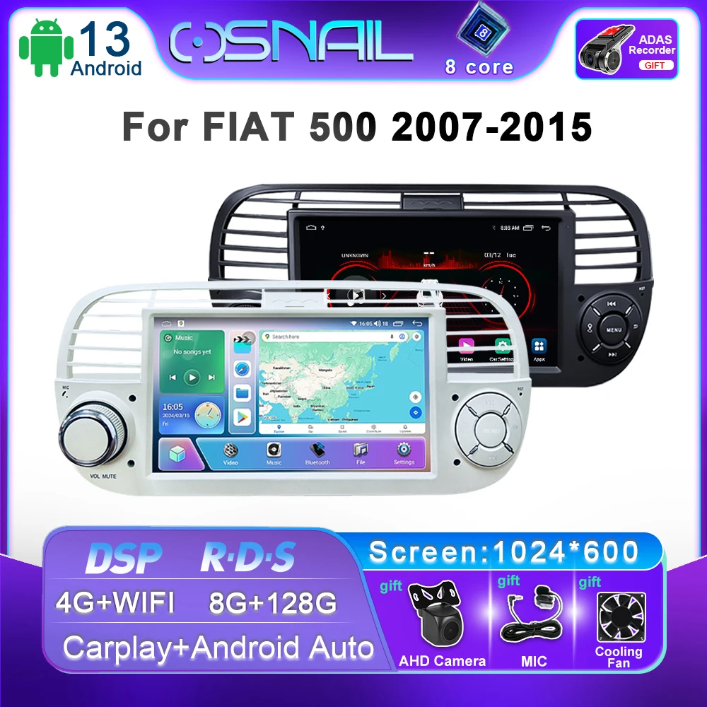 7-Android-13-Car-Radio-For-Fiat-500-2007-2015-Stereo-Multimedia-Video ...