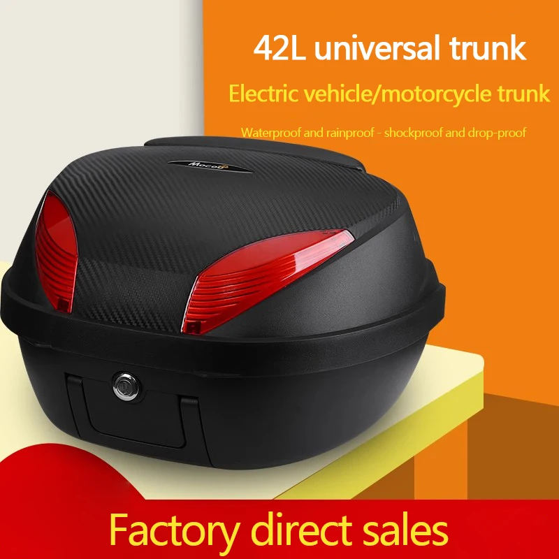 Motorcycle trunk, 42-liter large-capacity trunk, scooter, electric bike ...