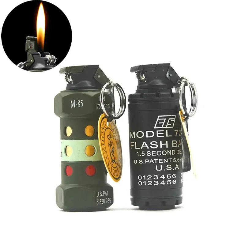 Windproof-Mini-Grenade-Keychain-Inflatable-Lighter-Grinding-Wheel-Open ...
