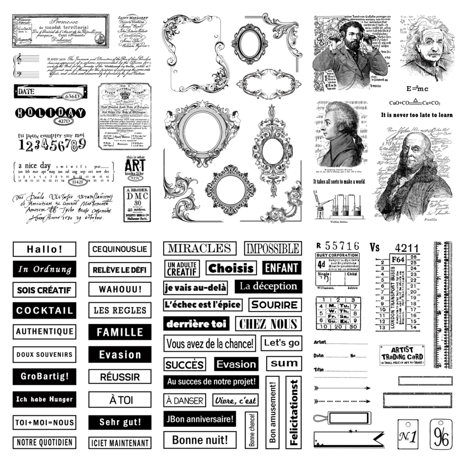 11-16Cm-Retro-Label-Rand-Clear-Stempels-Vintage-Siliconen-Stempel-Voor ...