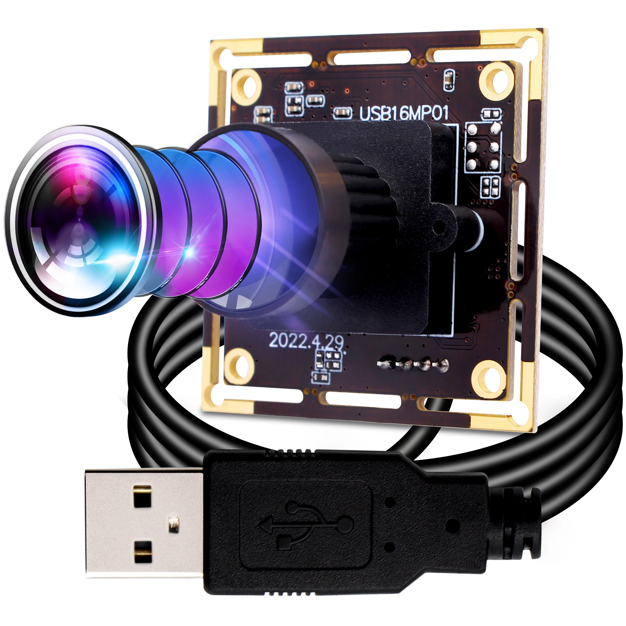ELP-16MP-Wide-Angle-USB-Camera-Module-With-CMOS-IMX298-Sensor-Plug-Play ...