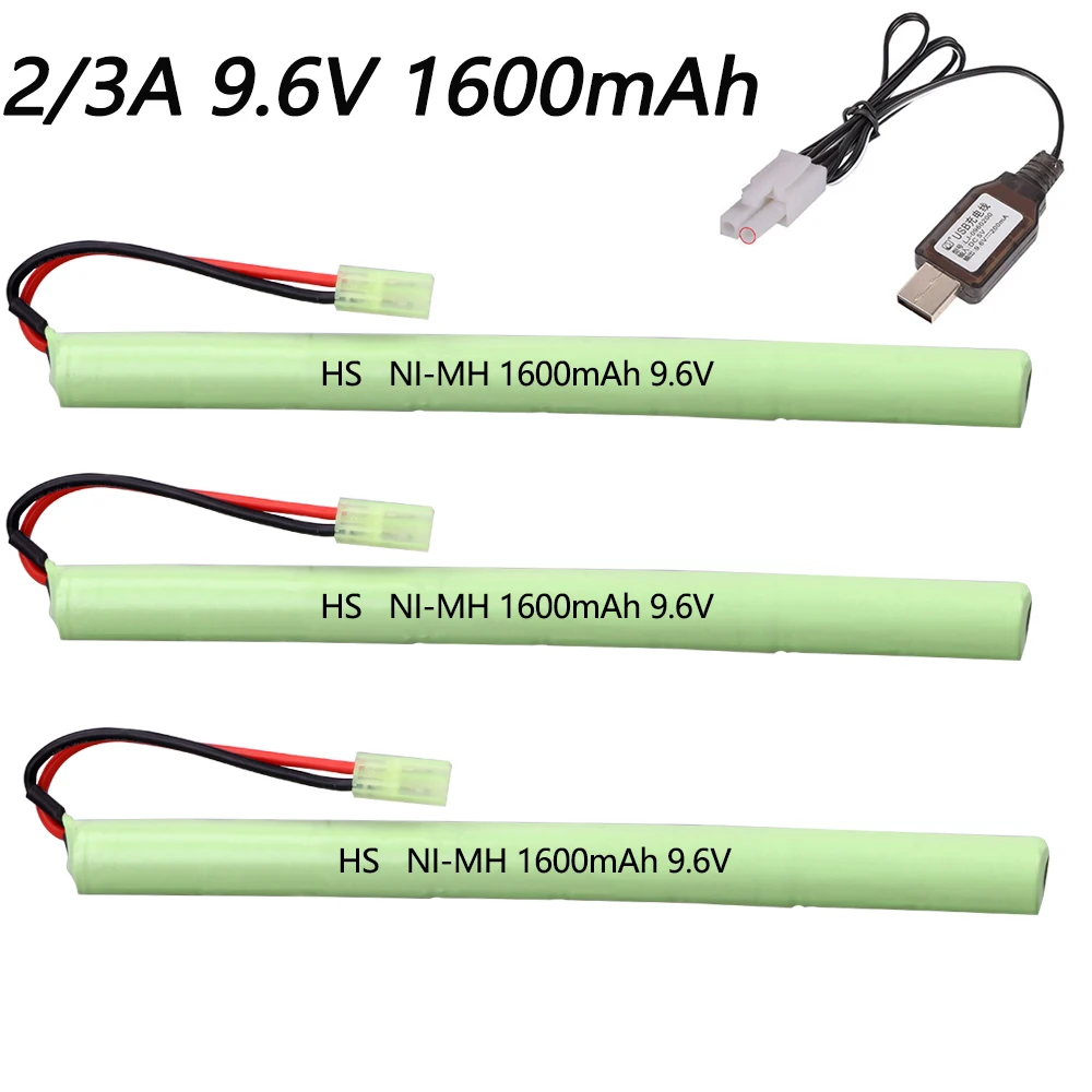 2/3A 9.6V 1600mAh Stick NIMH Airsoft Guns Battery Pack Mini Tamiya ...