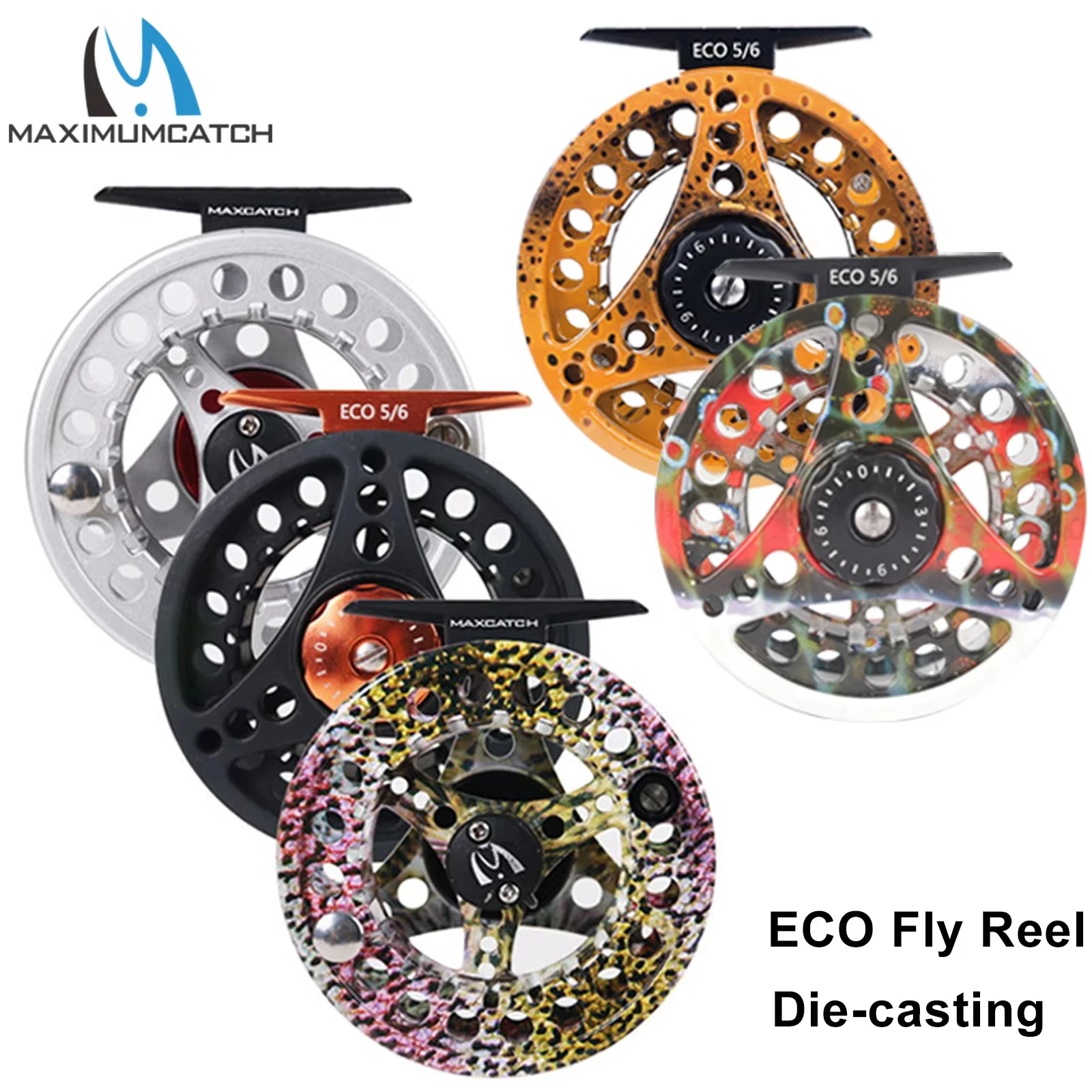 Maximumcatch ECO Fly Fishing Reel 3/4/5/6/7/8WT Large Arbor Die Casting ...