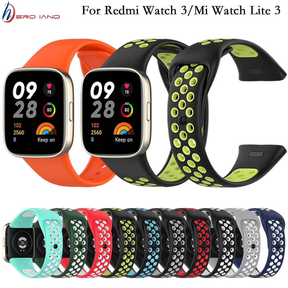 Heroland Silicone Strap For Redmi Watch 3 Smartwatch Wrist Band Replacement Watchband For Xiaomi ...