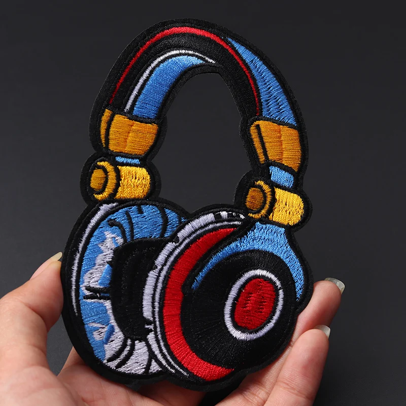 Cool-headphone-size-11-8-8-5CM-Iron-On-Patches-Embroidery-Badge ...