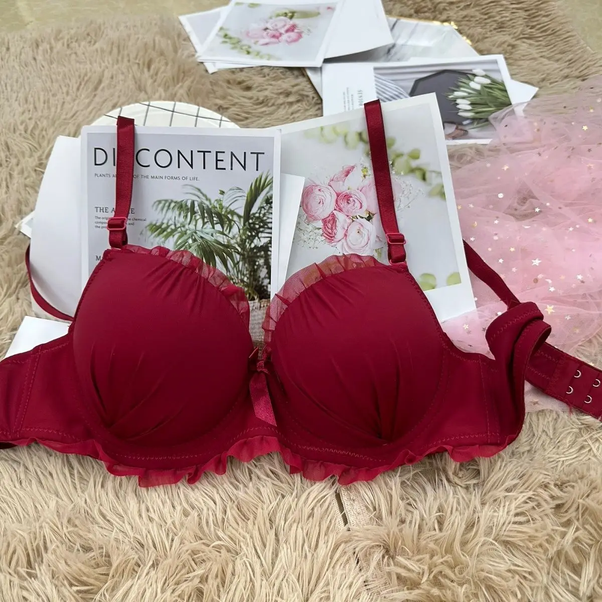 Ultra-thick-large-chest-women-s-bra-lotus-leaf-butterfly-large-chest ...