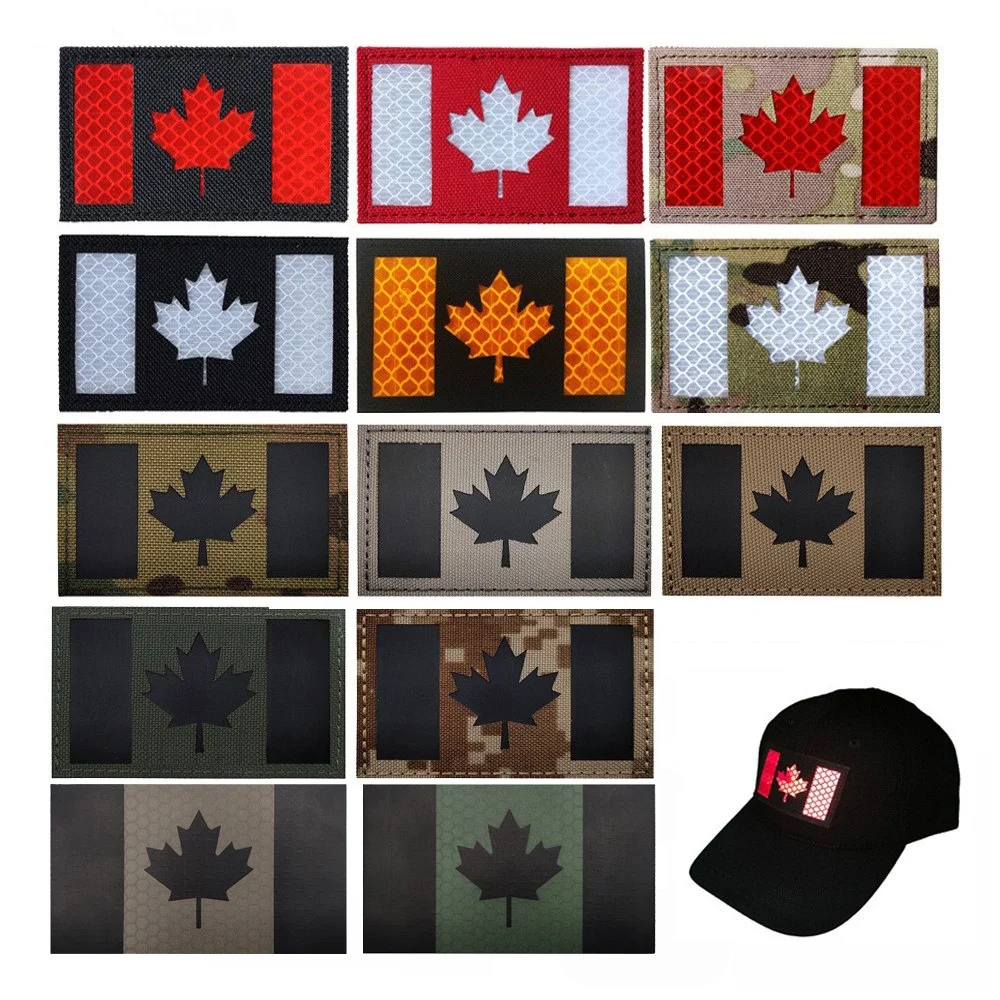 Canadian Multicam Canada Flag Maple Leaf IR Patch Infrared Blackout ...