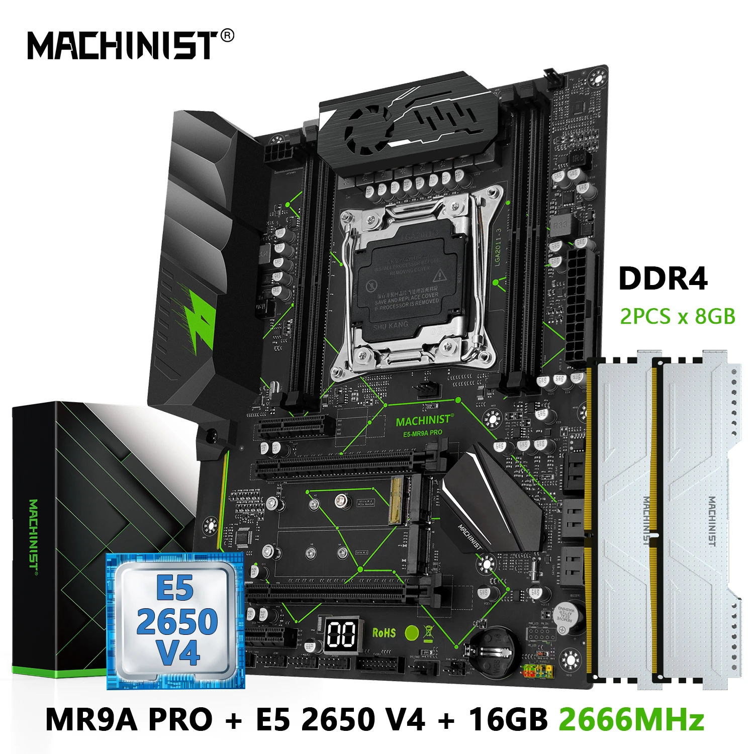 Machinista e5 mr9a pro placa-mãe combo lga 2011-3 conjunto kit xeon e5 ...