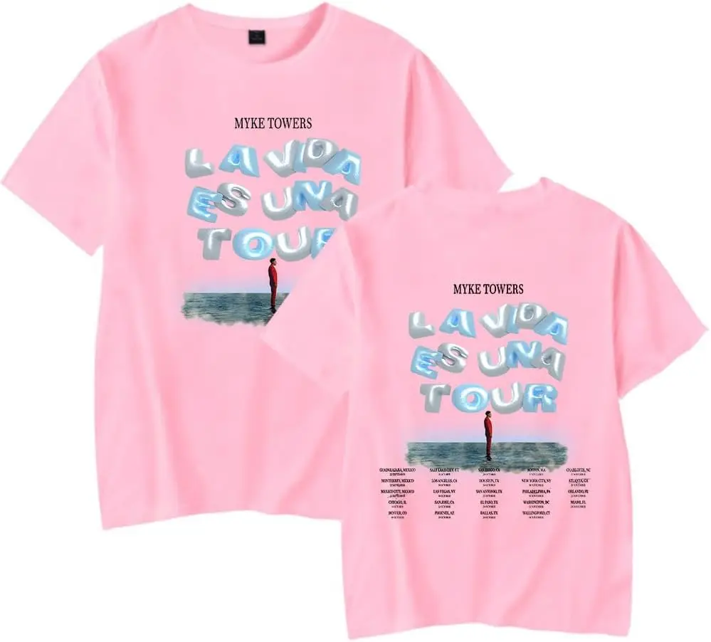 Camiseta-de-Myke-Towers-La-Vida-ES-UNA-Tour-Merch-para-mujer-y-hombre ...