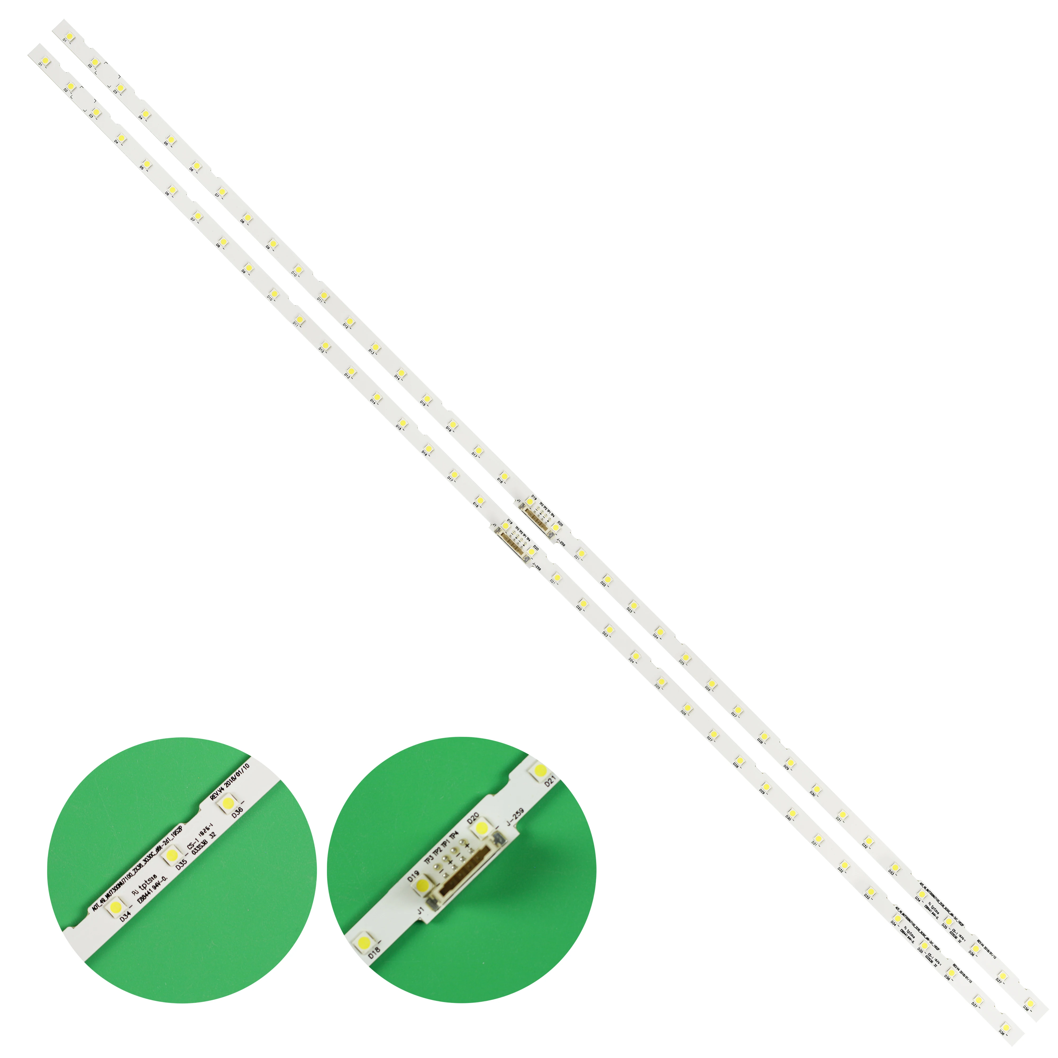 2 PCS LED Backlight Strip for Samsung UE49NU7300 UE49NU7140 UE49NU7100 ...