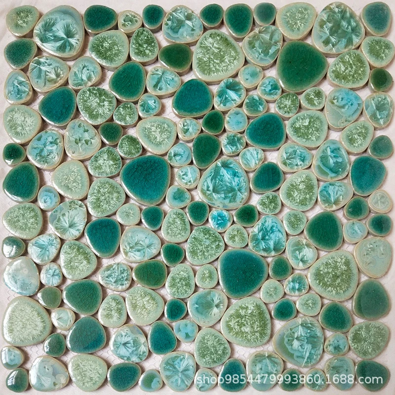 100g Ceramic Mosaic Tiles Shell Square Shape Mosaic Stones DIY Arts ...