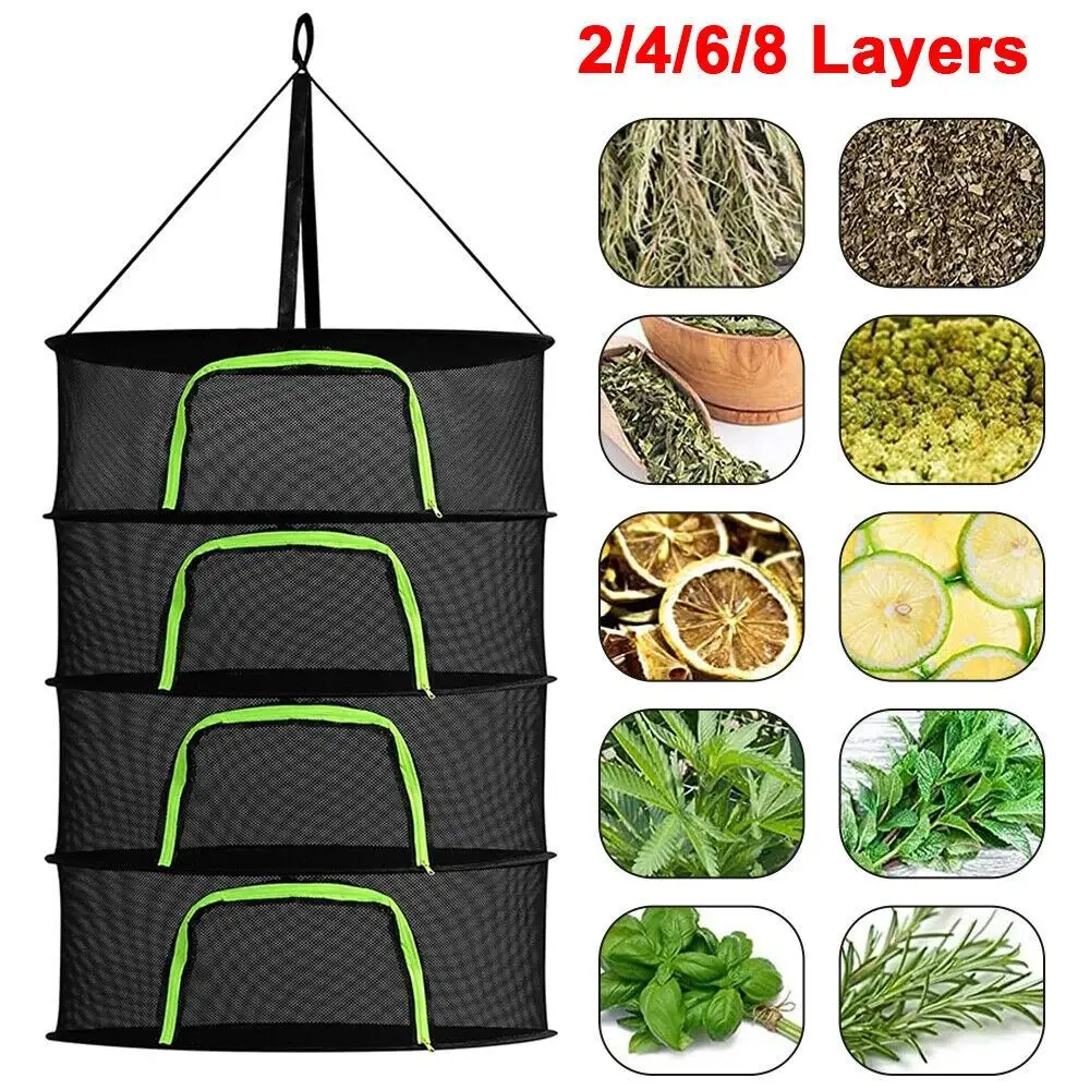 2-4-6-8-Layers-For-Plants-Bean-Hanging-Folding-Herb-Drying-Rack-Hanging ...