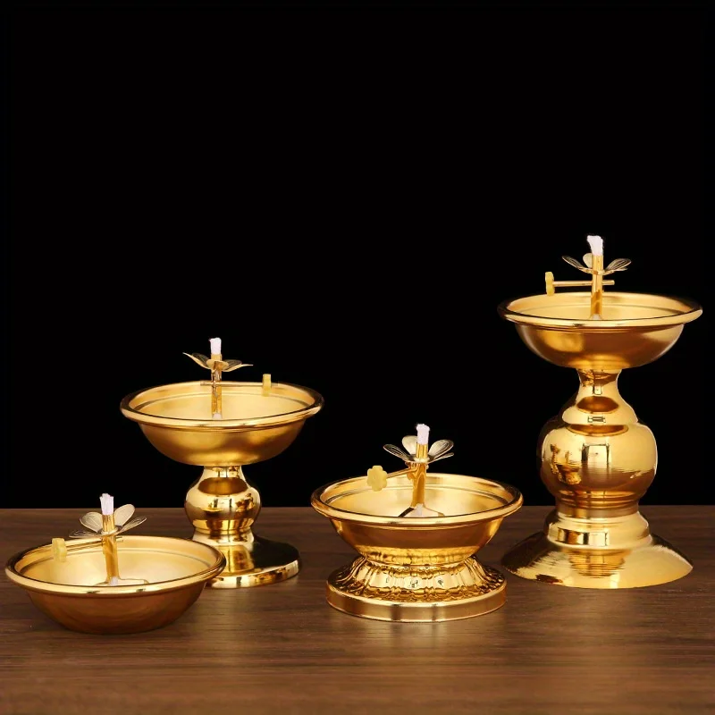 Dimmable Lamp Holder Alloy Oil Lamp Dish Cooking Butter Home Worship ...