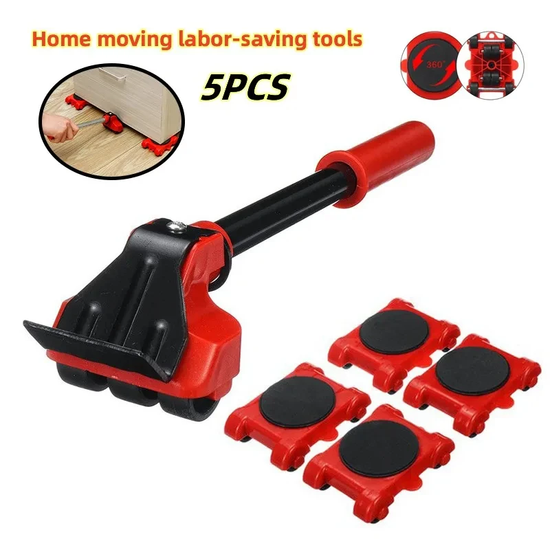 5Pcs-Set-Heavy-Duty-Furniture-Transport-With-Roller-Set-Removal-Lifting ...