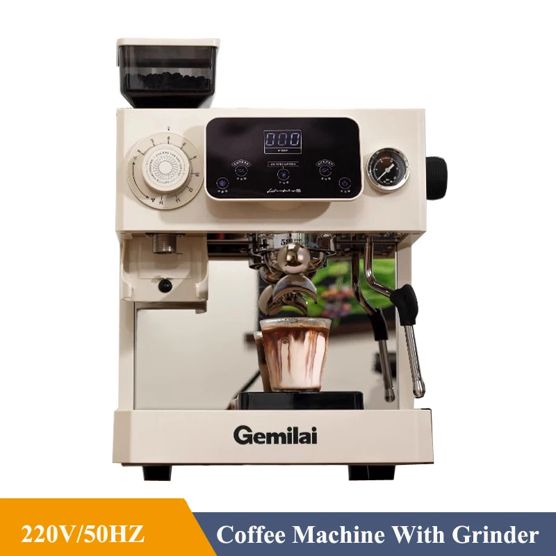 48MM-Disc-Italian-Espresso-Coffee-Maker-With-Coffee-Grinder-Cappuccino ...