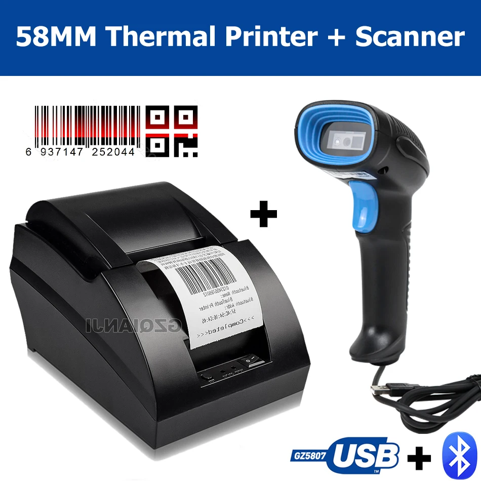 58mm-Thermal-USB-Bluetooth-2-inch-Receipt-Bill-Printer-Barcode-Scanner ...