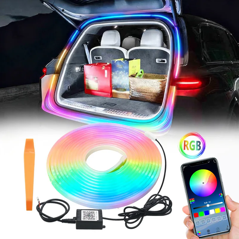 RGB Car LED Trunk Light APP Control Multi-mode Interior Atmosphere ...