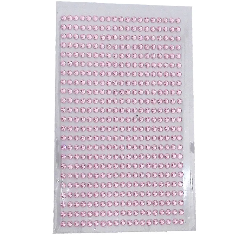 Acrylic Pink 4 Mm437pcs/set Self-adhesive Rhinestone Sticker Can Be ...