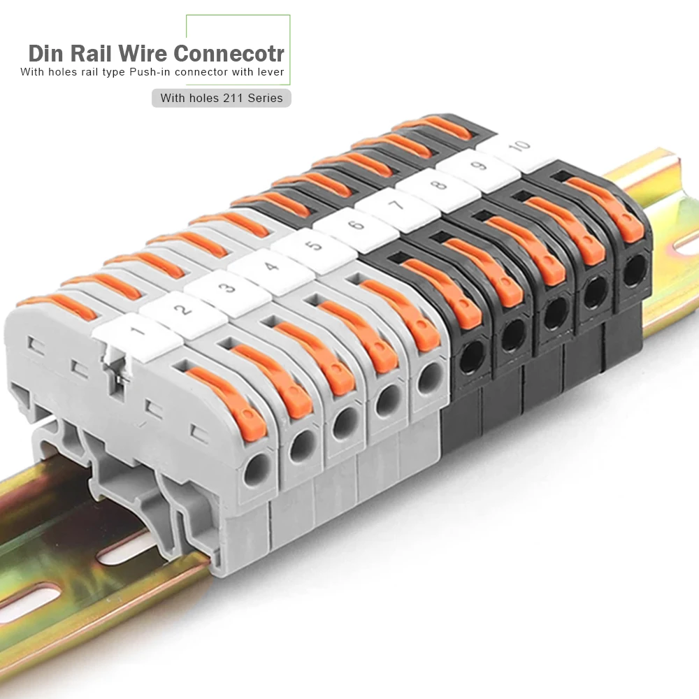 Din-Rail-211-Wire-Connector-Quick-Splice-Instead-Of-UK-Terminal-Block ...